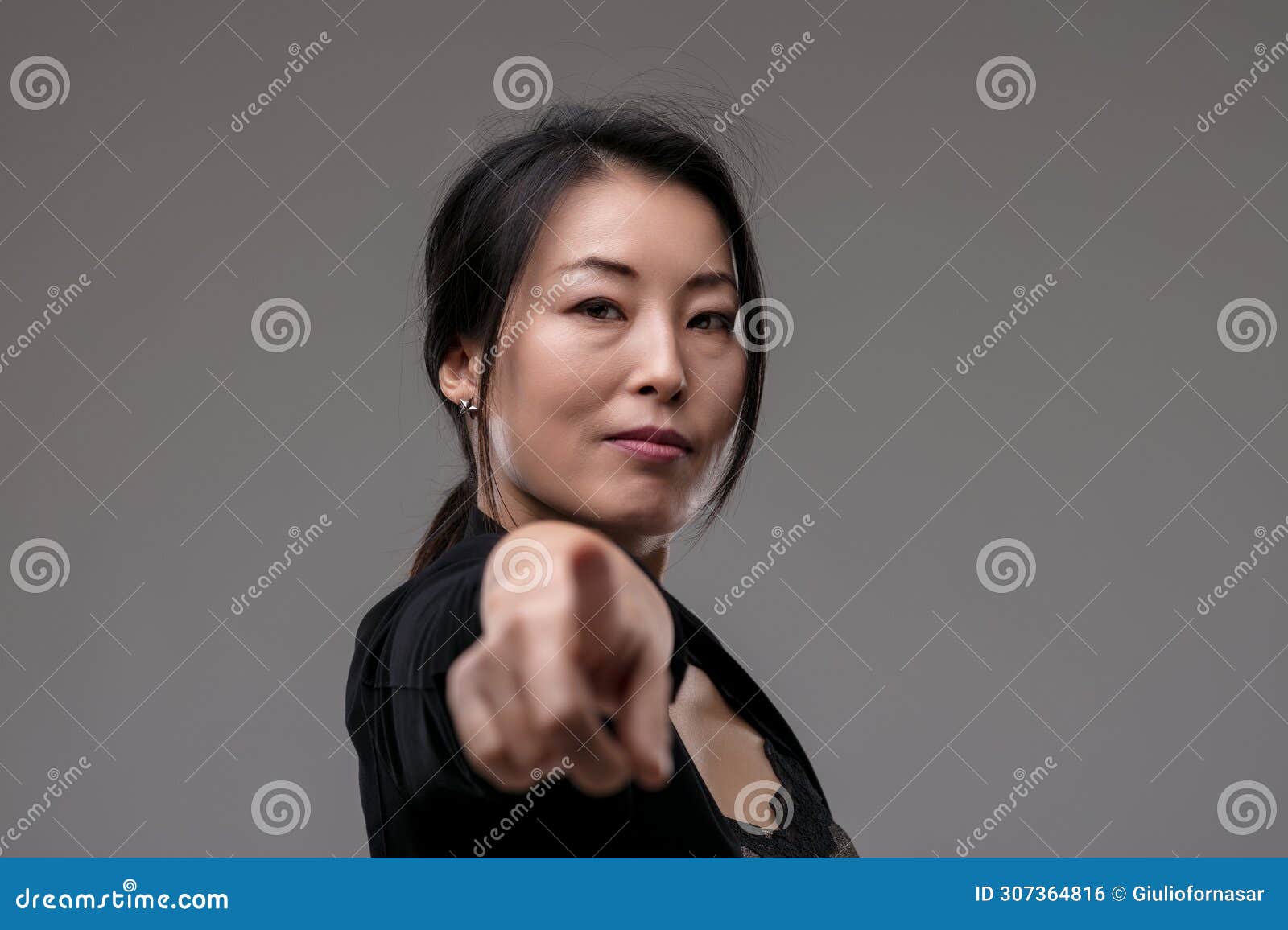 Direct Gesture, Confident Gaze, Clear Unspoken Command Stock Photo ...