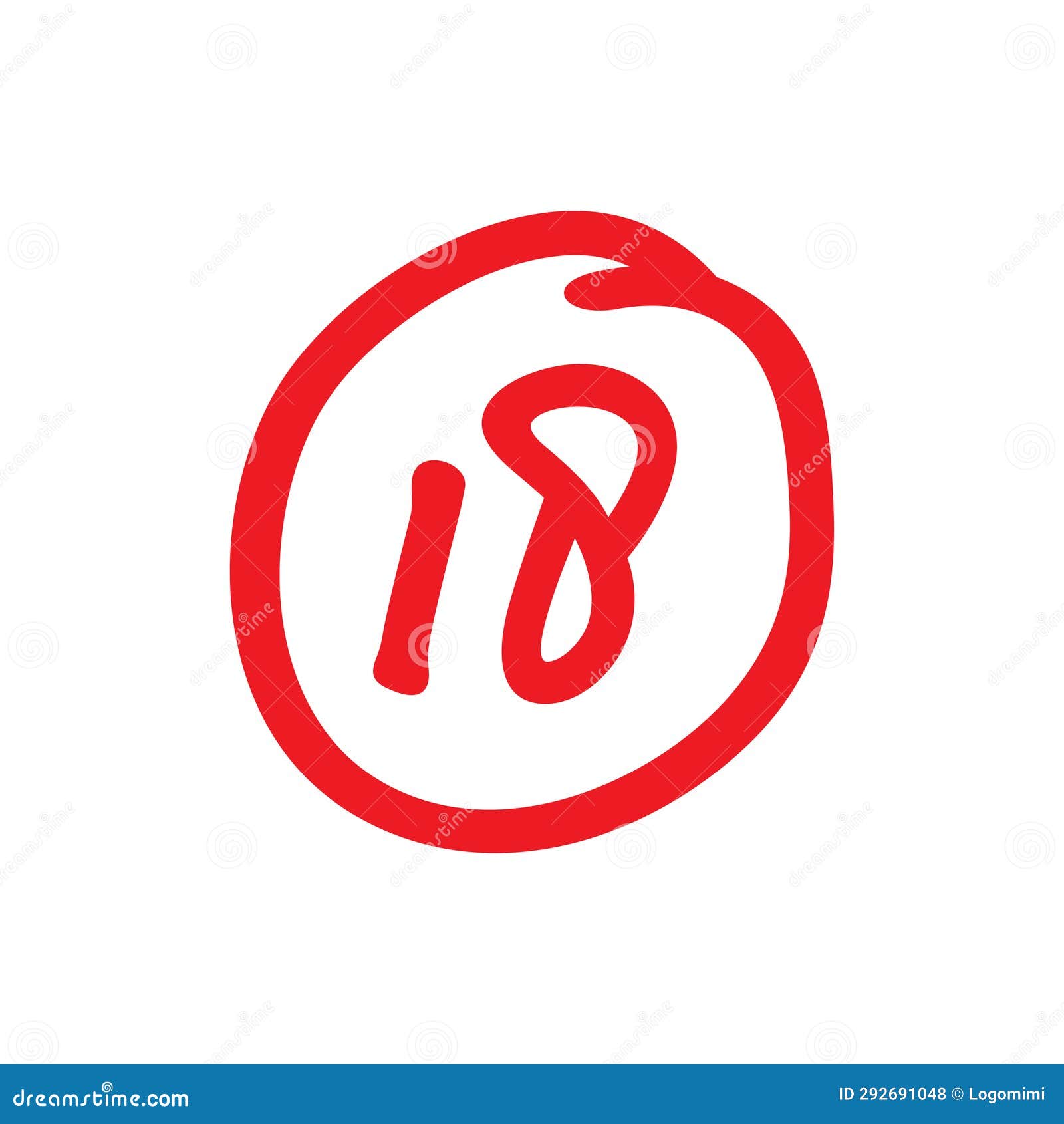 18 Points Exam Score, Eighteen Points Grade Results, Isolated on White ...