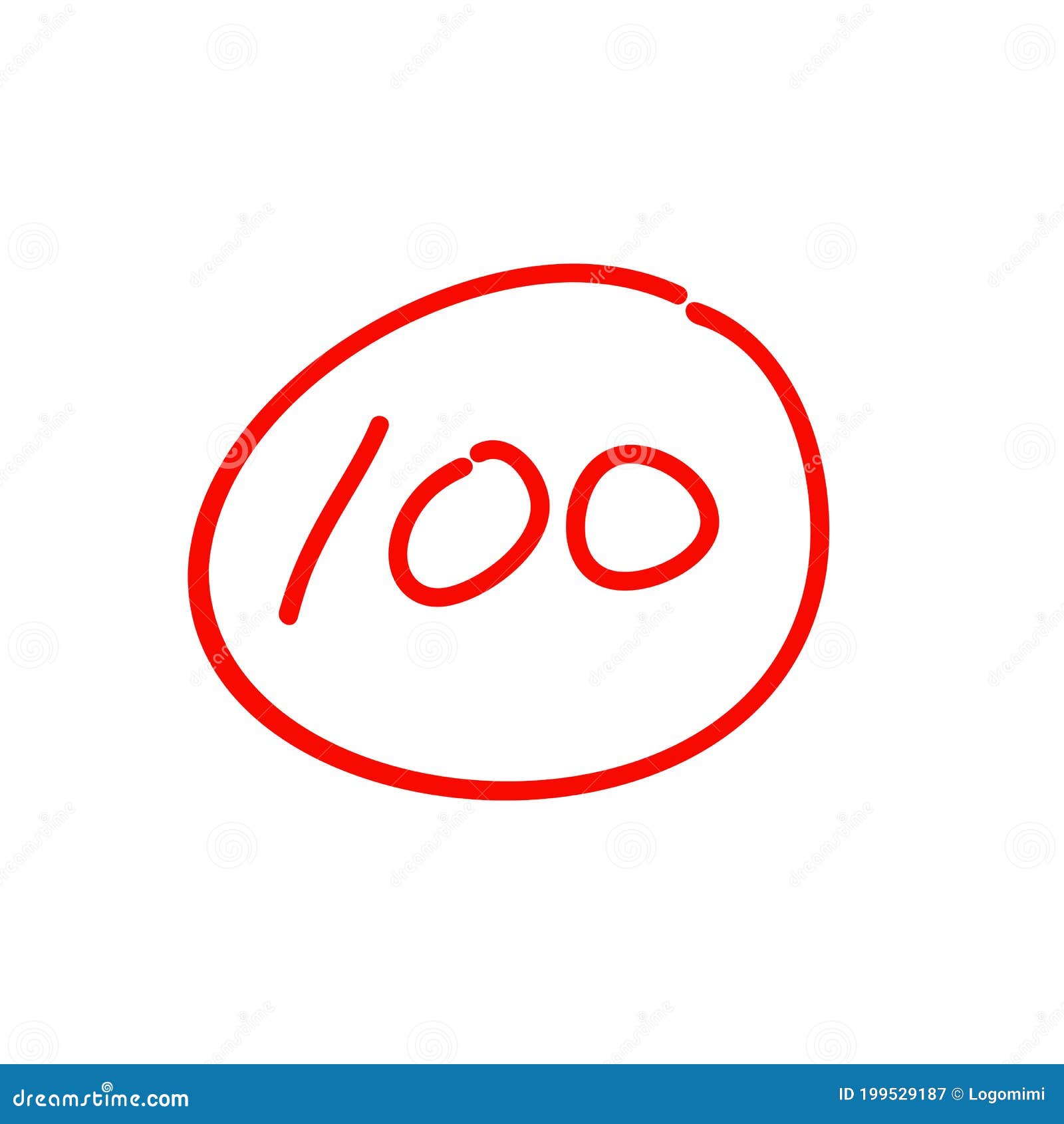 100 Points Exam Score, Isolated on White Background Stock Vector ...
