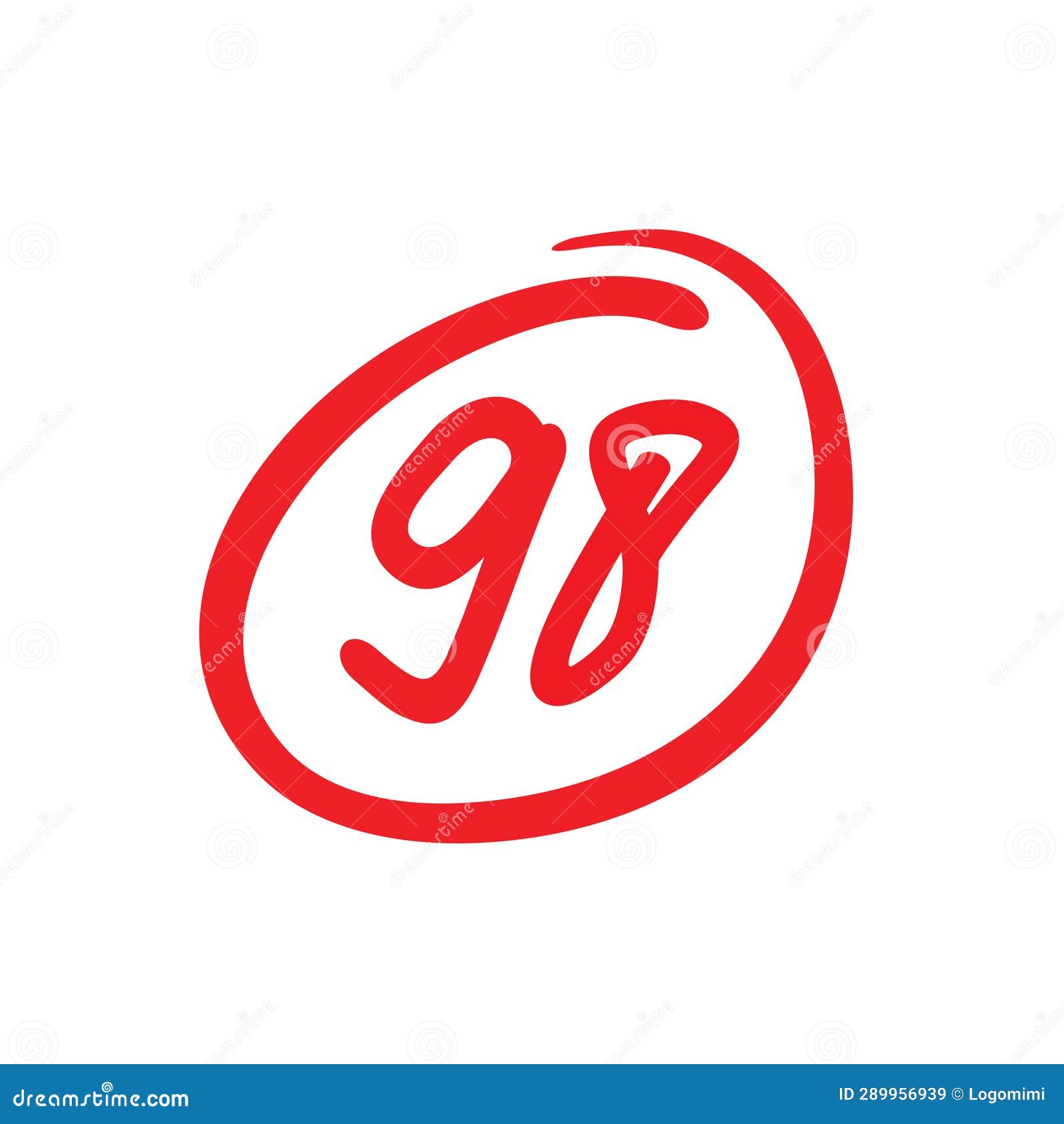 98 Points Exam Score, Ninety Eight Points Test Results - Vector Stock ...