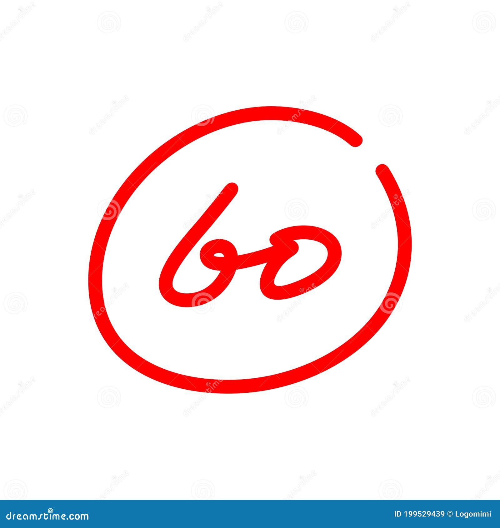 60 Points Illustration, Sixty Icon Design, Written with Red Marker ...