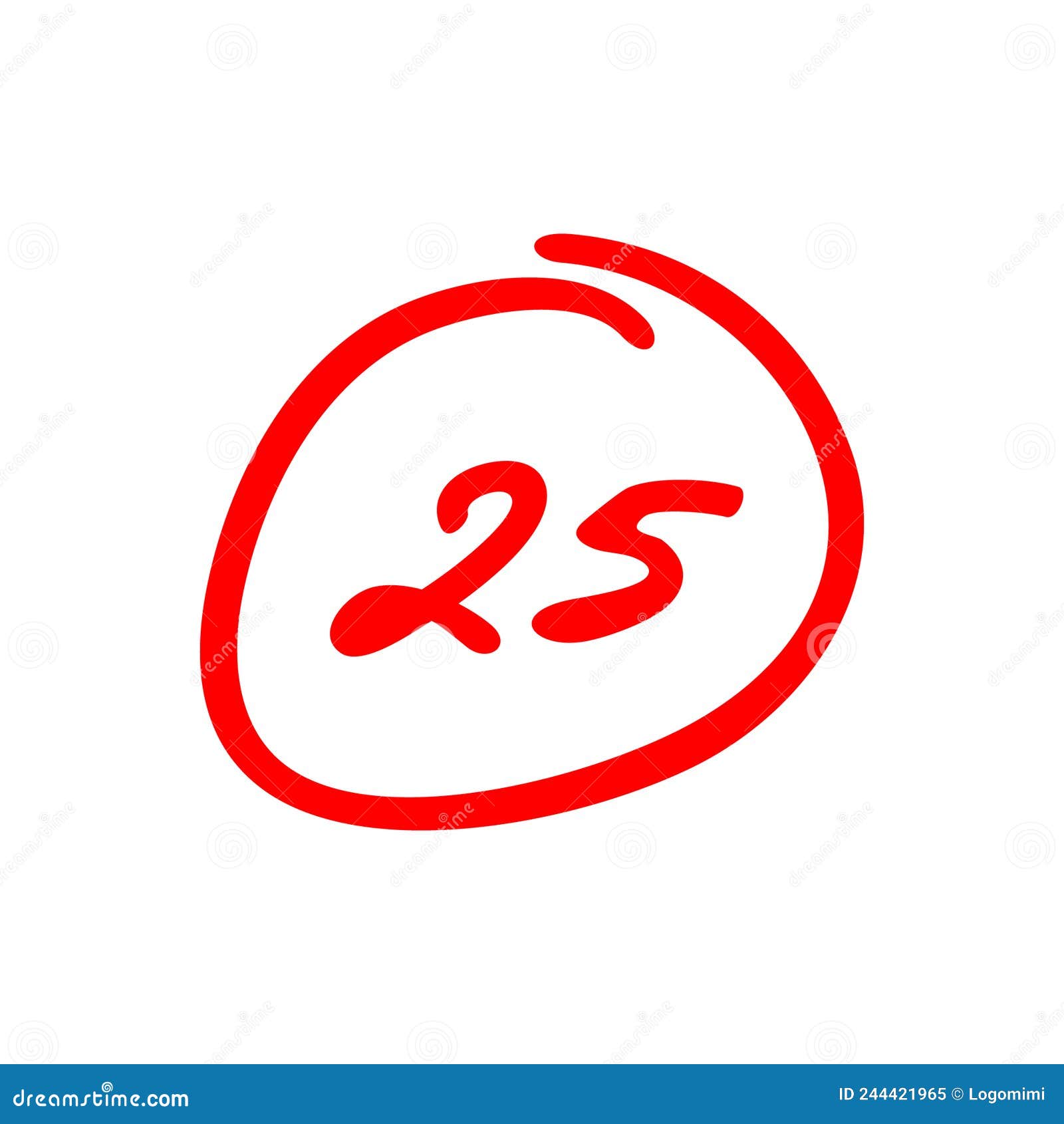 25 Points Illustration, Twenty Five Points Final Exam Score Stock ...