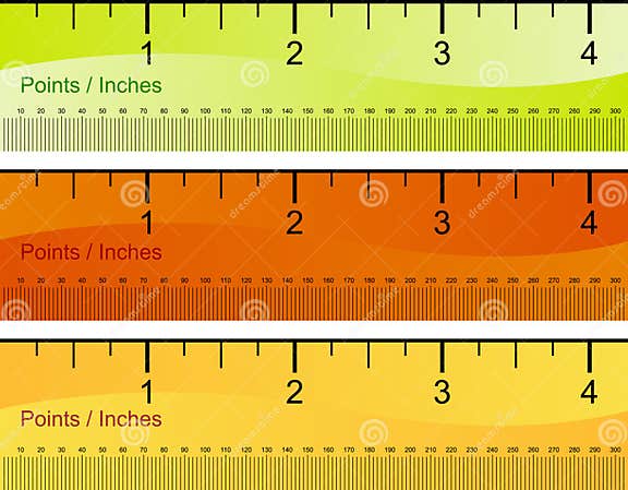 Points Inches Ruler Set stock vector. Illustration of measure - 13236443