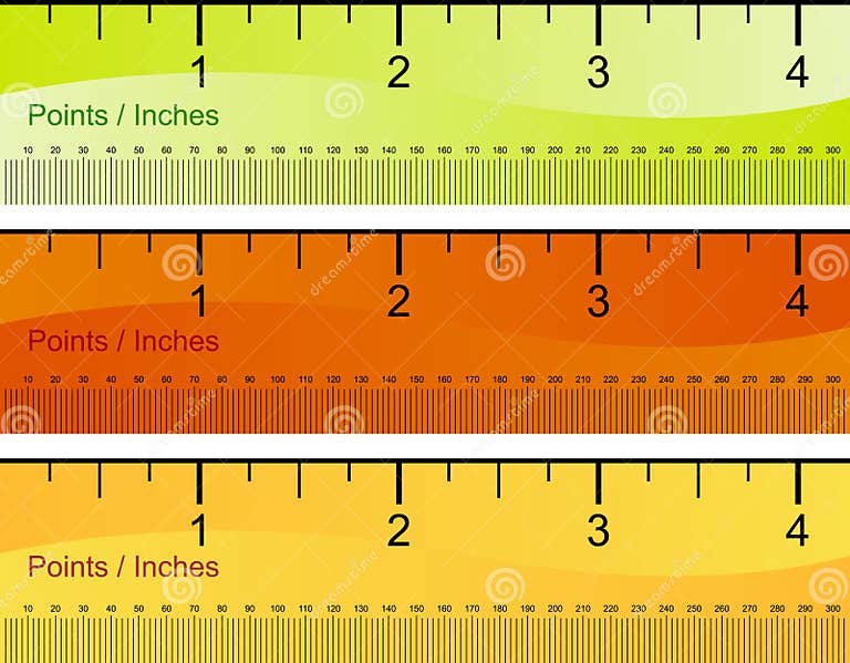Points Inches Ruler Set stock vector. Illustration of measure - 13236443