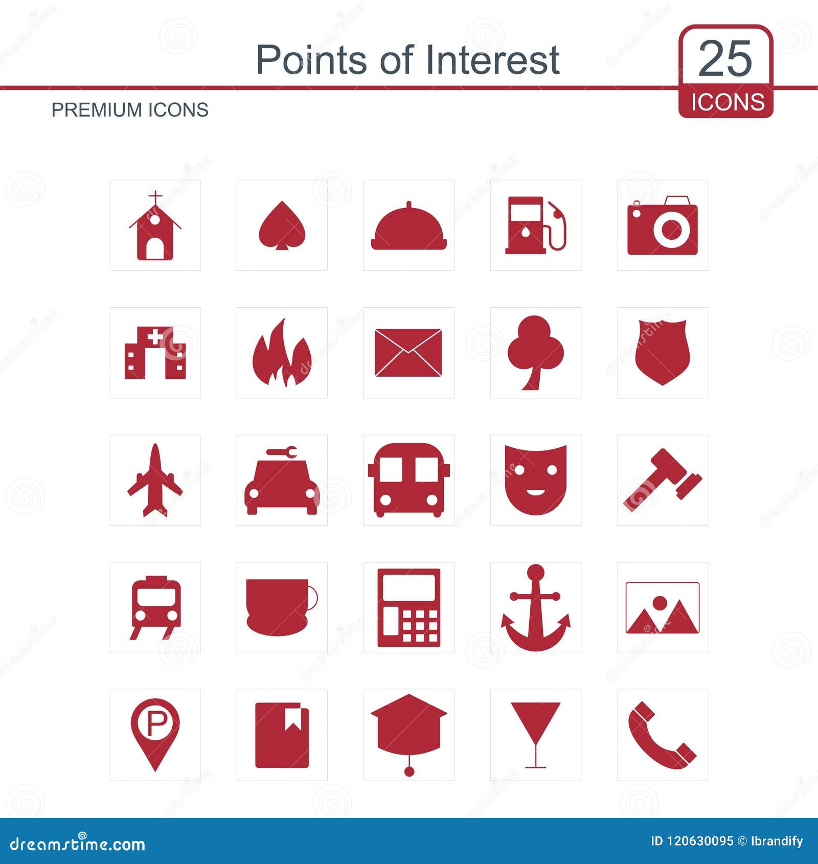 Points of Intrest Icons Set Stock Vector - Illustration of download ...