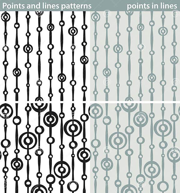Points and Lines Patterns, Points in Lines Stock Vector - Illustration ...