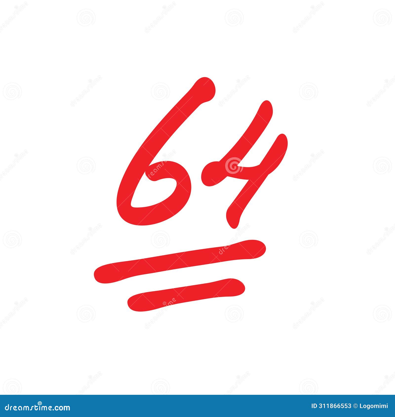 64 Points Mark Illustration, Sixty Four Points Test Score - Vector ...
