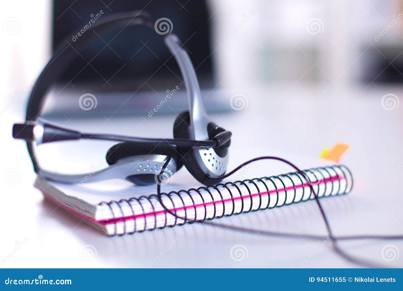 Points on the Office Desktop with a Computer and Documents Stock Image ...