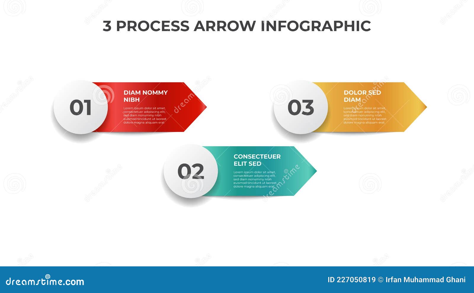 3 Points of Process Arrow, Infographic Element Template Vector Stock ...