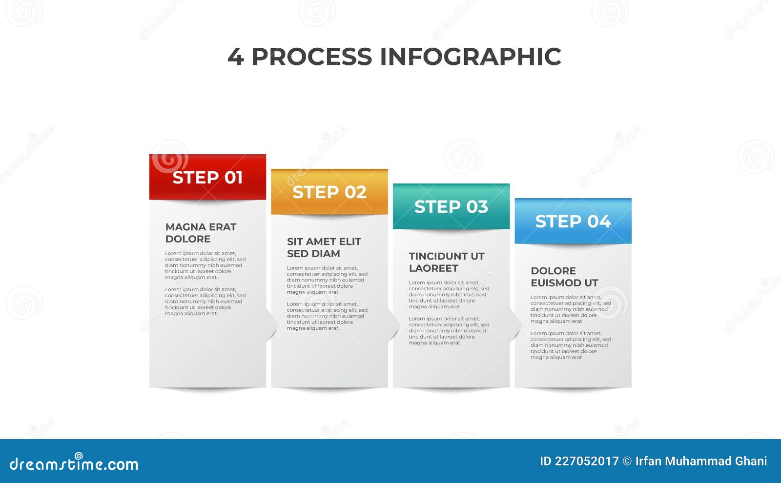 4 Points of Process Diagram, Infographic Element Template Vector Stock ...