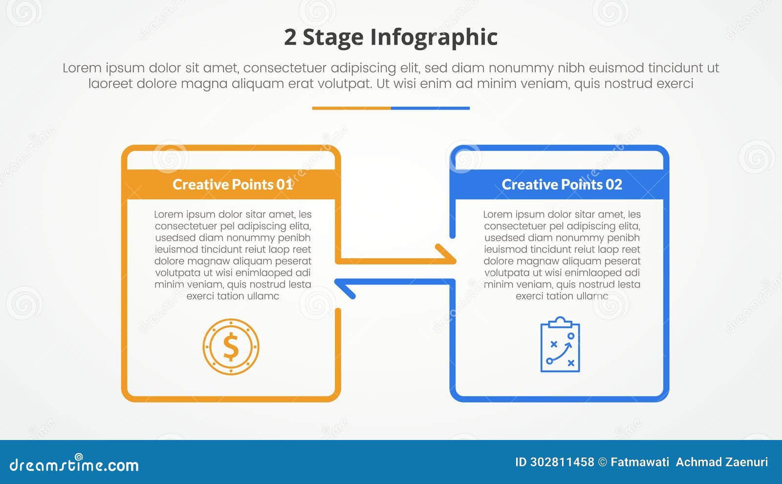 2 Points Stage Template For Comparison Opposite Infographic Concept For ...