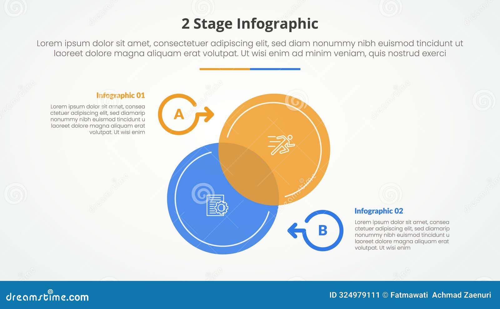 2 Points Stage Template For Comparison Opposite Infographic Concept For ...
