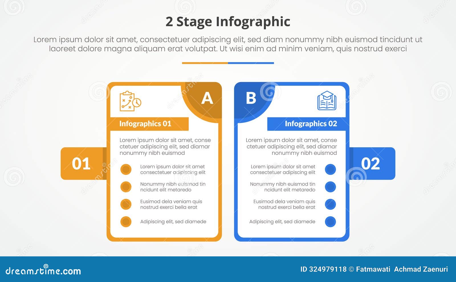 2 Points Stage Template For Comparison Opposite Infographic Concept For ...