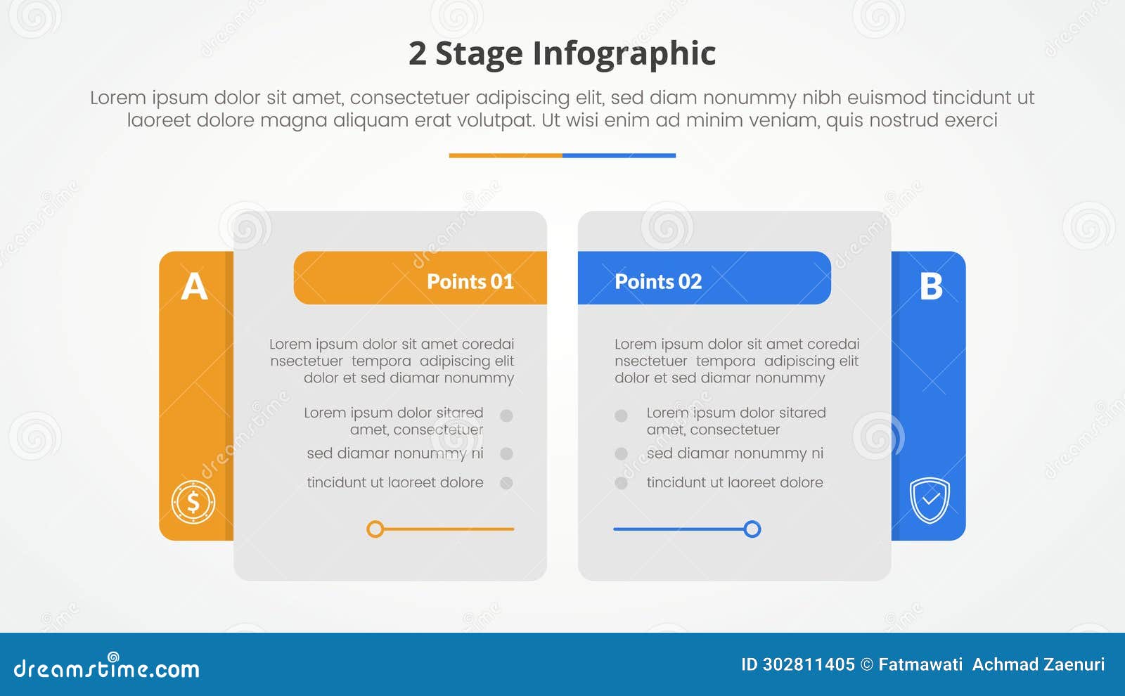 2 Points Stage Template for Comparison Opposite Infographic Concept for ...