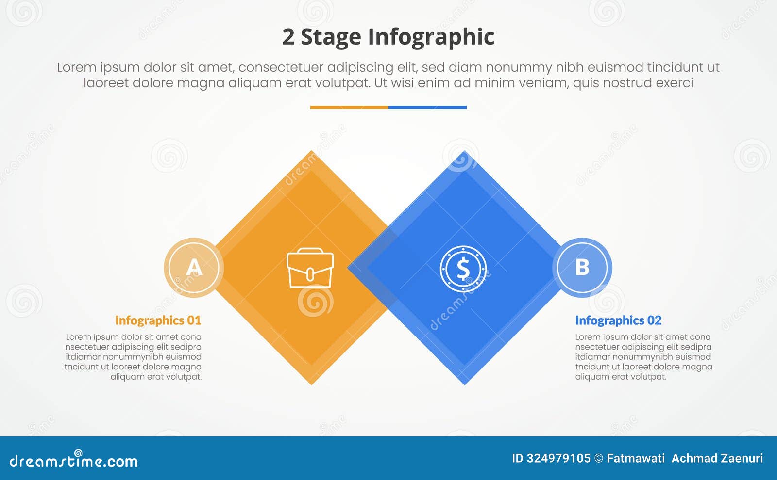 2 Points Stage Template for Comparison Opposite Infographic Concept for ...