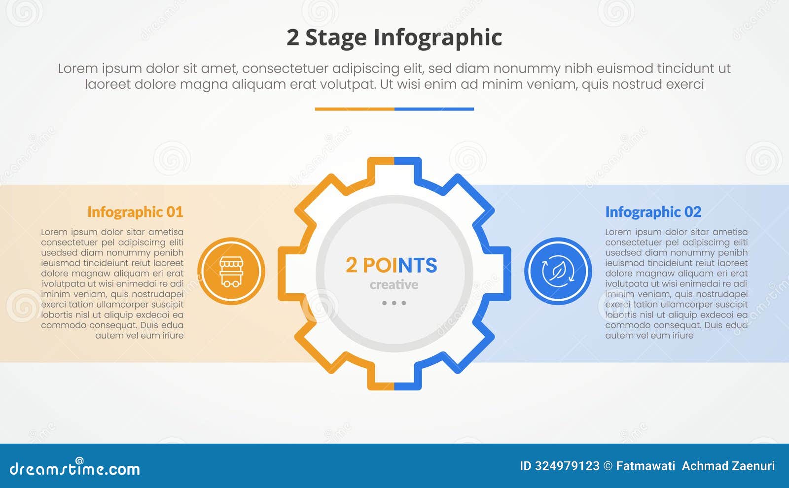 2 Points Stage Template for Comparison Opposite Infographic Concept for ...