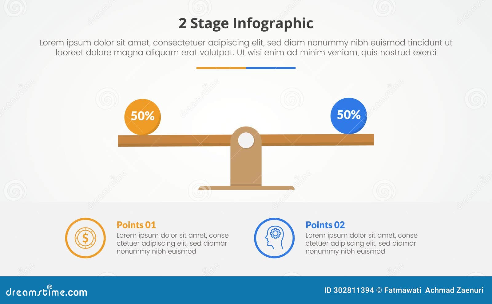 2 Points Stage Template for Comparison Opposite Infographic Concept for ...