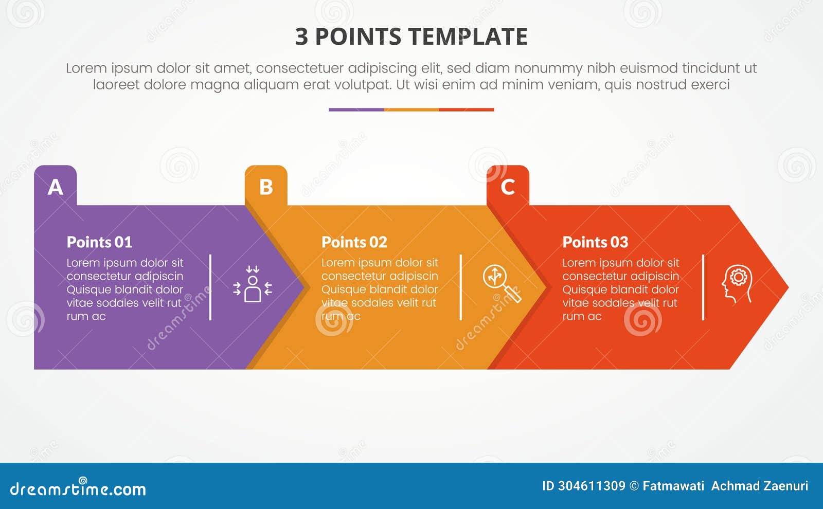 3 Points Stage Template Infographic Concept for Slide Presentation with ...