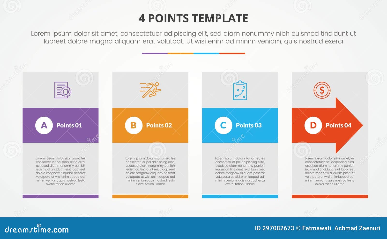 4 Points Stage Template Infographic Concept for Slide Presentation with ...