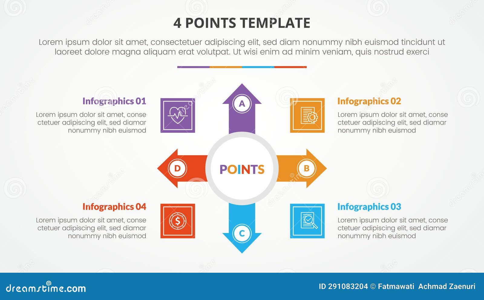 4 Points Stage Template Infographic Concept for Slide Presentation with ...