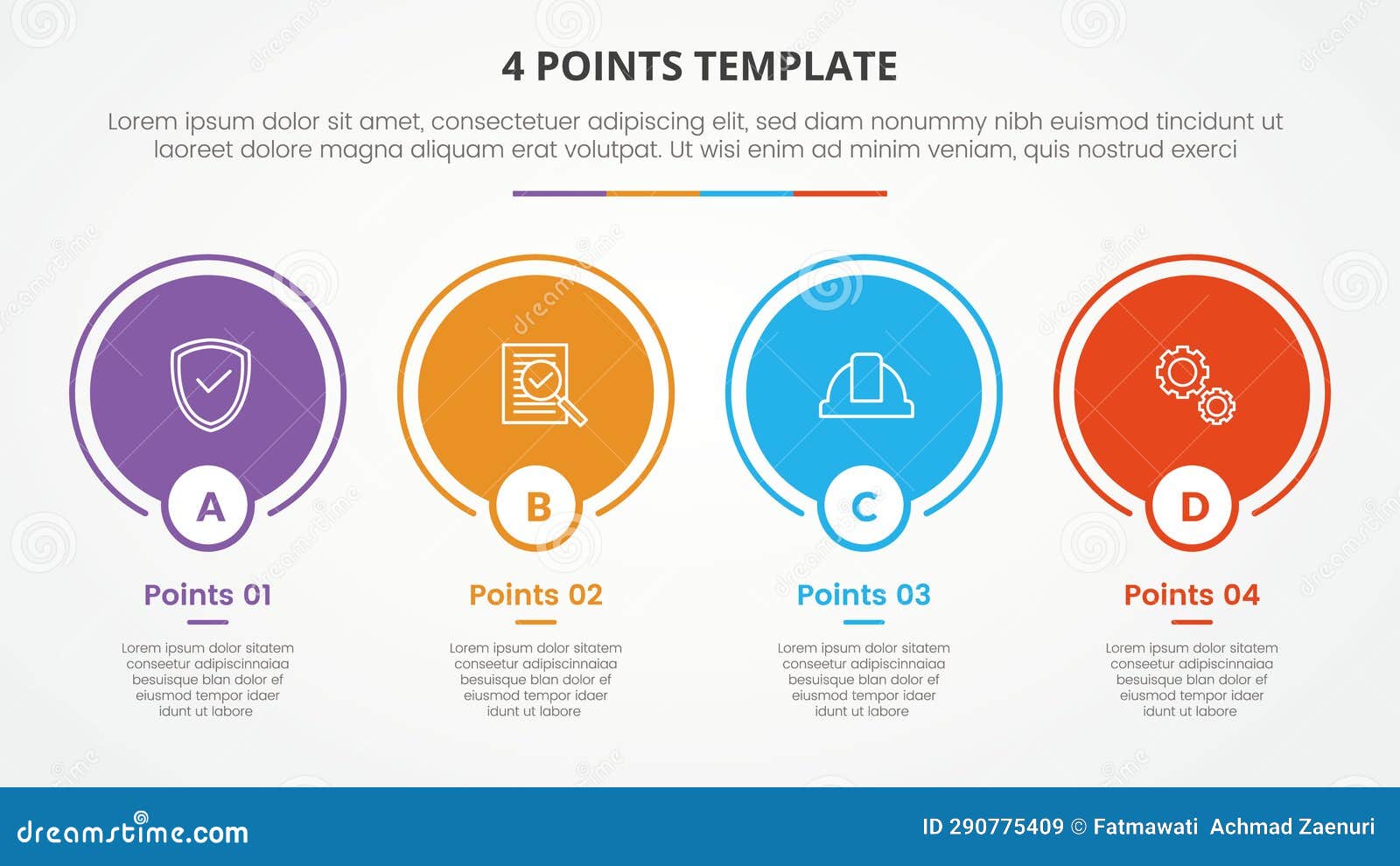 4 Points Stage Template Infographic Concept for Slide Presentation with ...