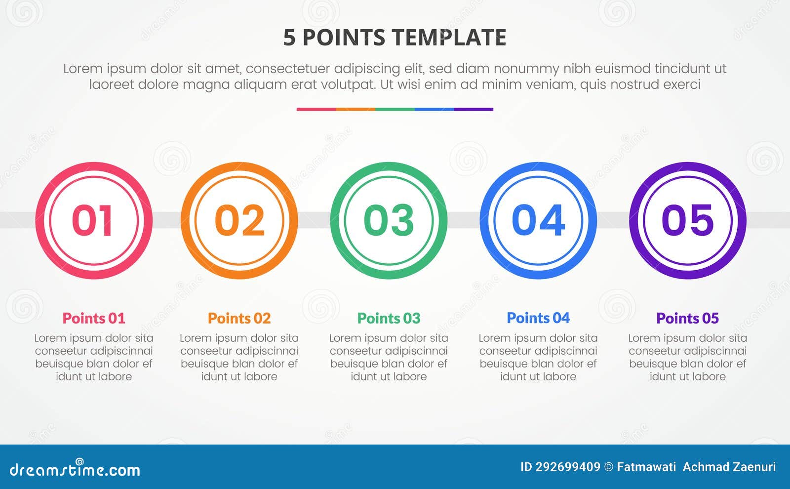 5 Points Stage Template Infographic Concept for Slide Presentation with ...