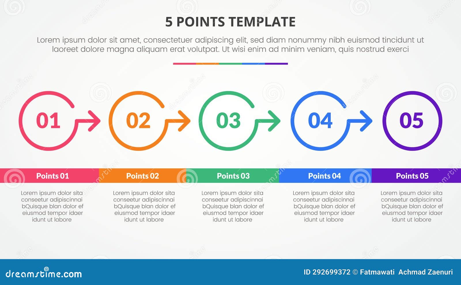 5 Points Stage Template Infographic Concept for Slide Presentation with ...