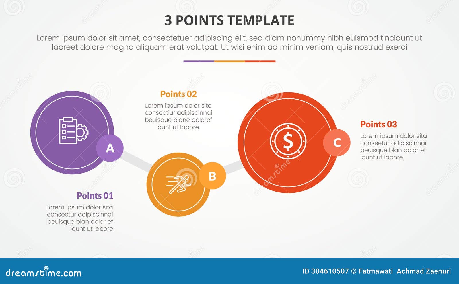 3 Points Stage Template Infographic Concept For Slide Presentation With ...