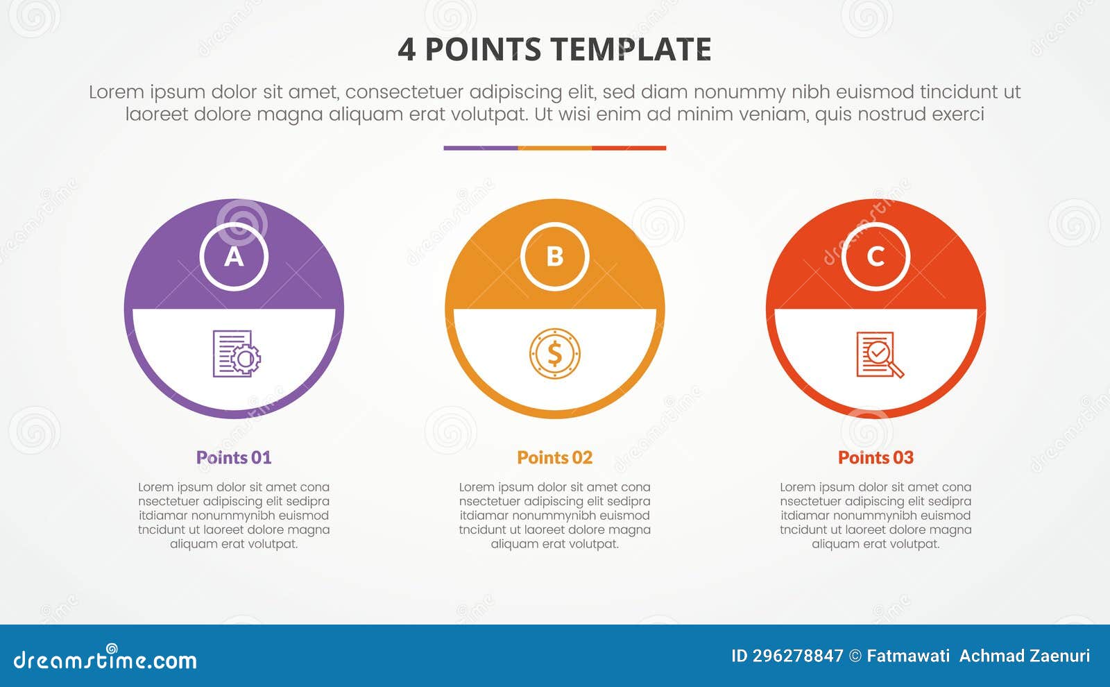 3 Points Stage Template Infographic Concept for Slide Presentation with ...