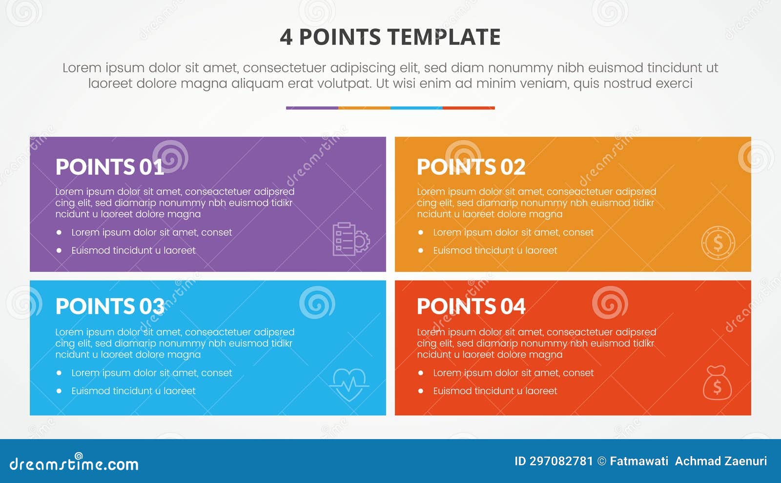 4 Points Stage Template Infographic Concept for Slide Presentation with ...
