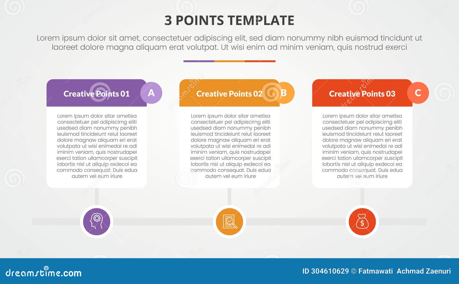 3 Points Stage Template Infographic Concept for Slide Presentation with ...