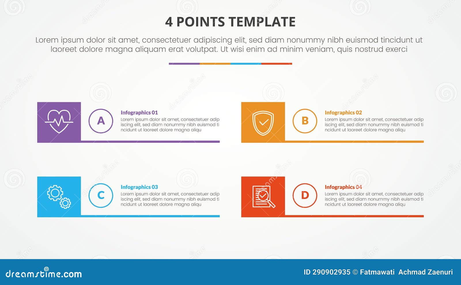 4 Points Stage Template Infographic Concept for Slide Presentation with ...