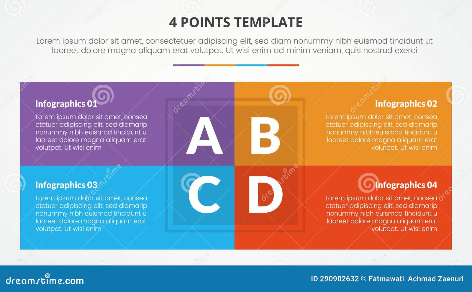 4 Points Stage Template Infographic Concept for Slide Presentation with ...