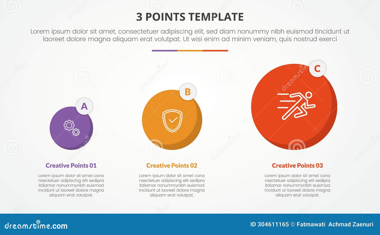 3 Points Stage Template Infographic Concept for Slide Presentation with ...