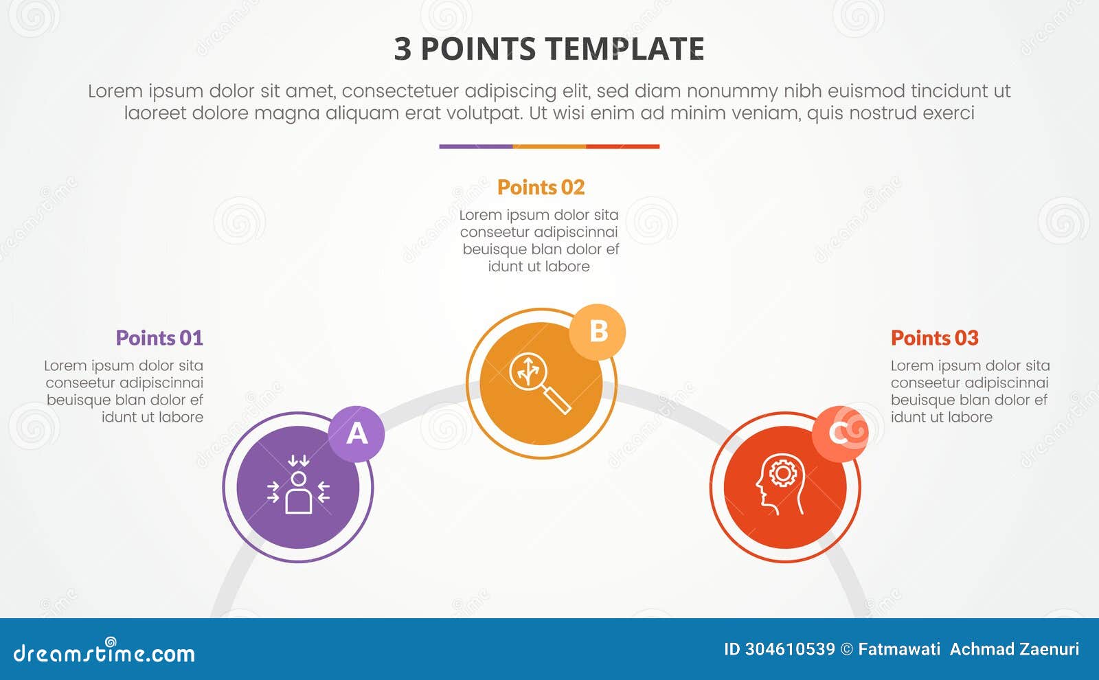 3 Points Stage Template Infographic Concept For Slide Presentation With ...