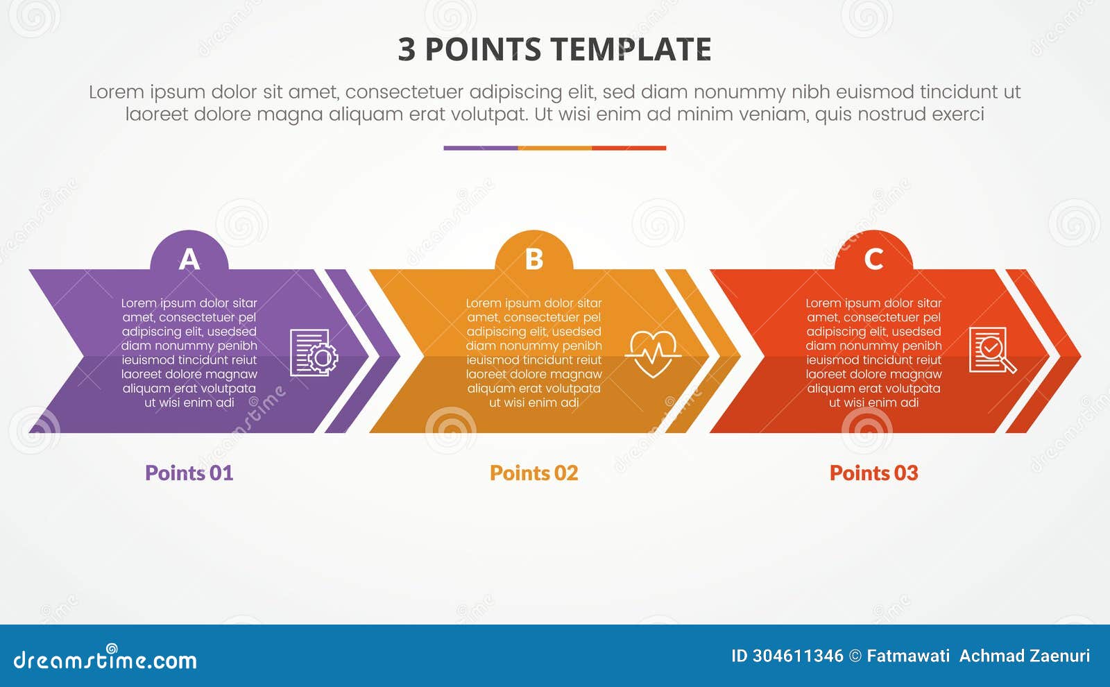 3 Points Stage Template Infographic Concept for Slide Presentation with ...