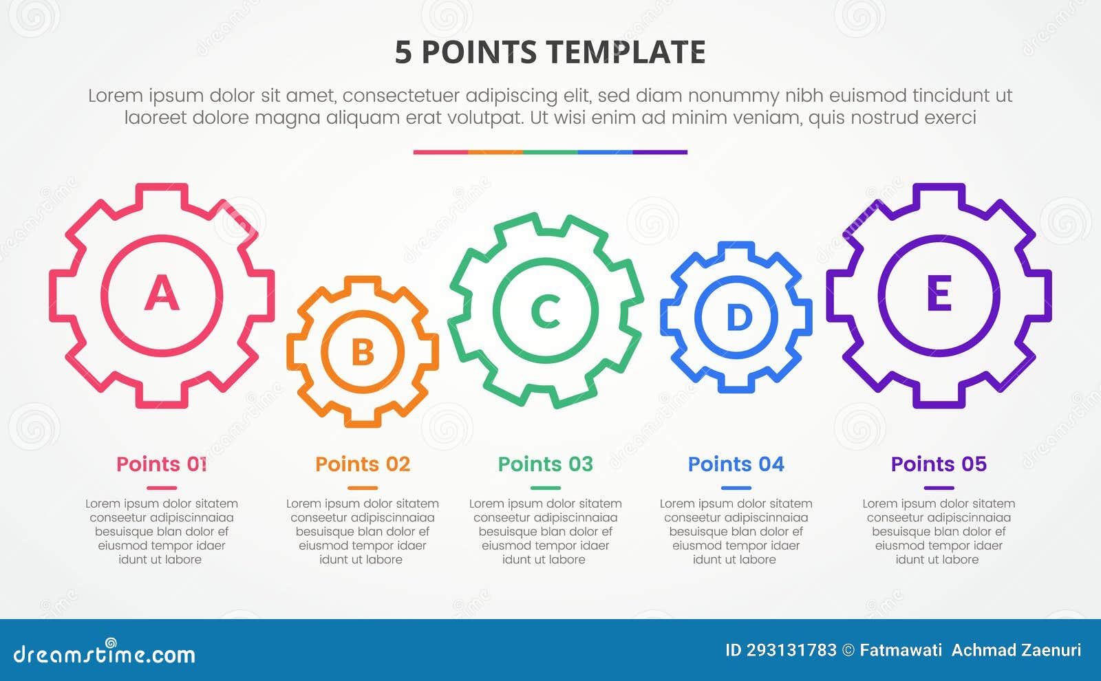 5 Points Stage Template Infographic Concept for Slide Presentation with ...