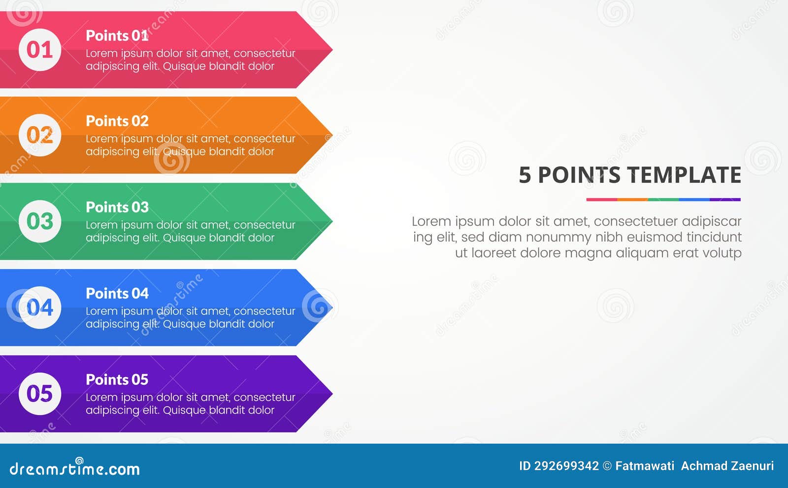 5 Points Stage Template Infographic Concept for Slide Presentation with ...