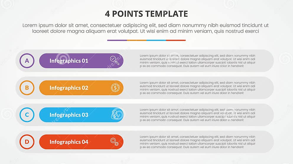 4 Points Stage Template Infographic Concept for Slide Presentation with ...