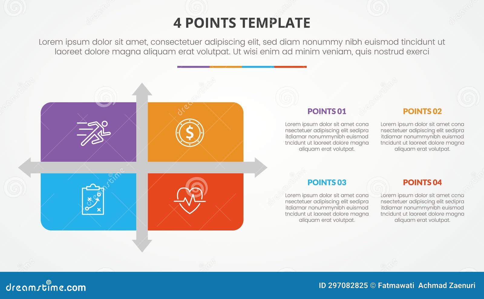 4 Points Stage Template Infographic Concept for Slide Presentation with ...