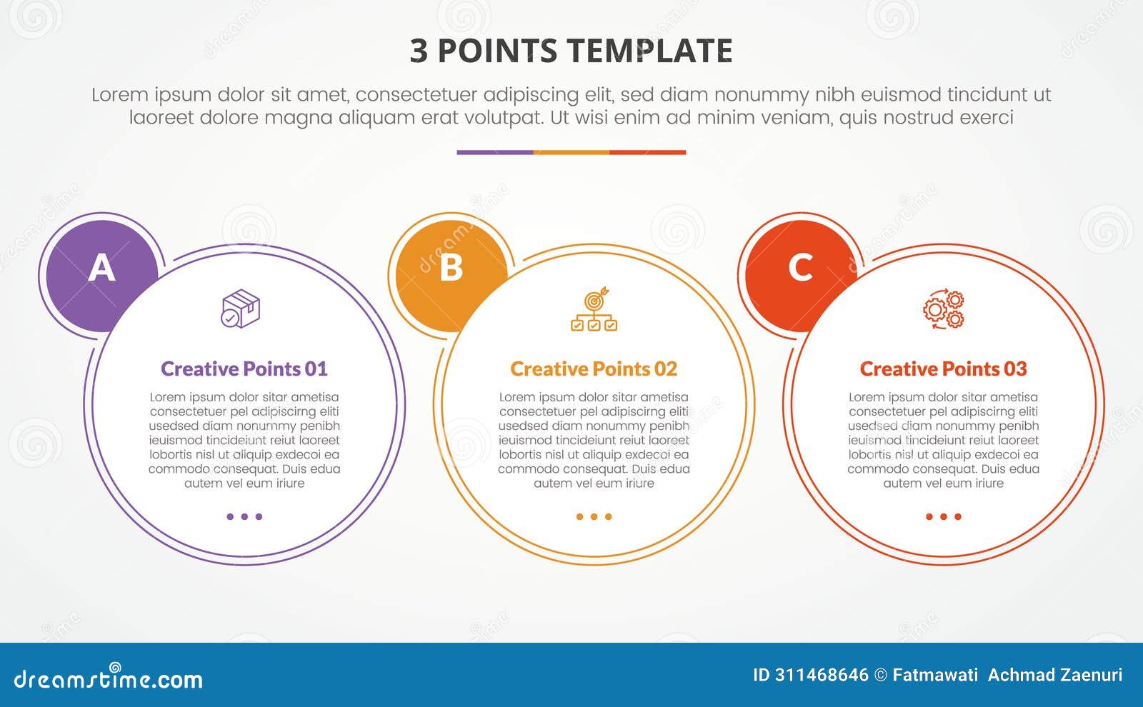 3 Points Stage Template Infographic Concept for Slide Presentation with ...