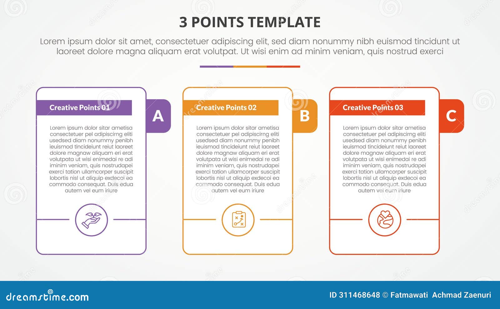 3 Points Stage Template Infographic Concept for Slide Presentation with ...