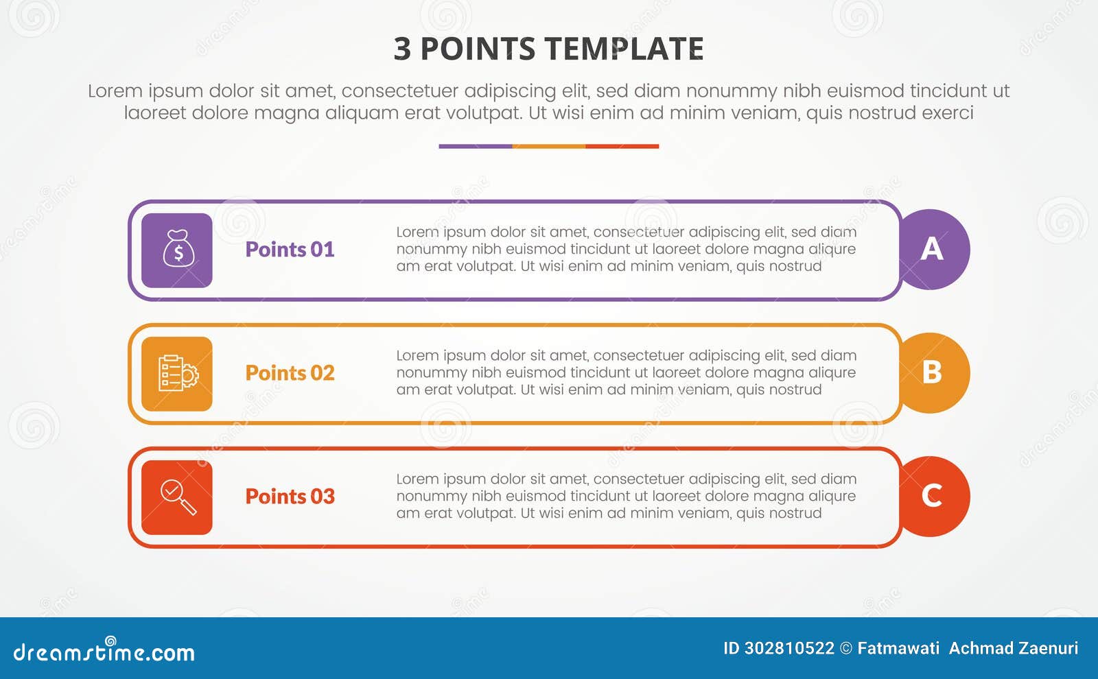 3 Points Stage Template Infographic Concept for Slide Presentation with ...