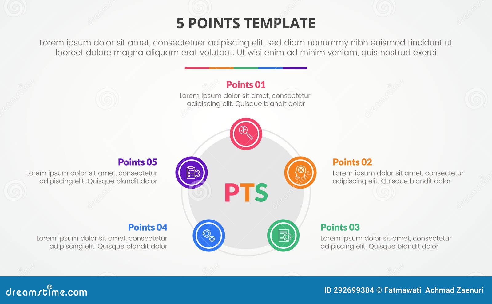 5 Points Stage Template Infographic Concept For Slide Presentation With ...
