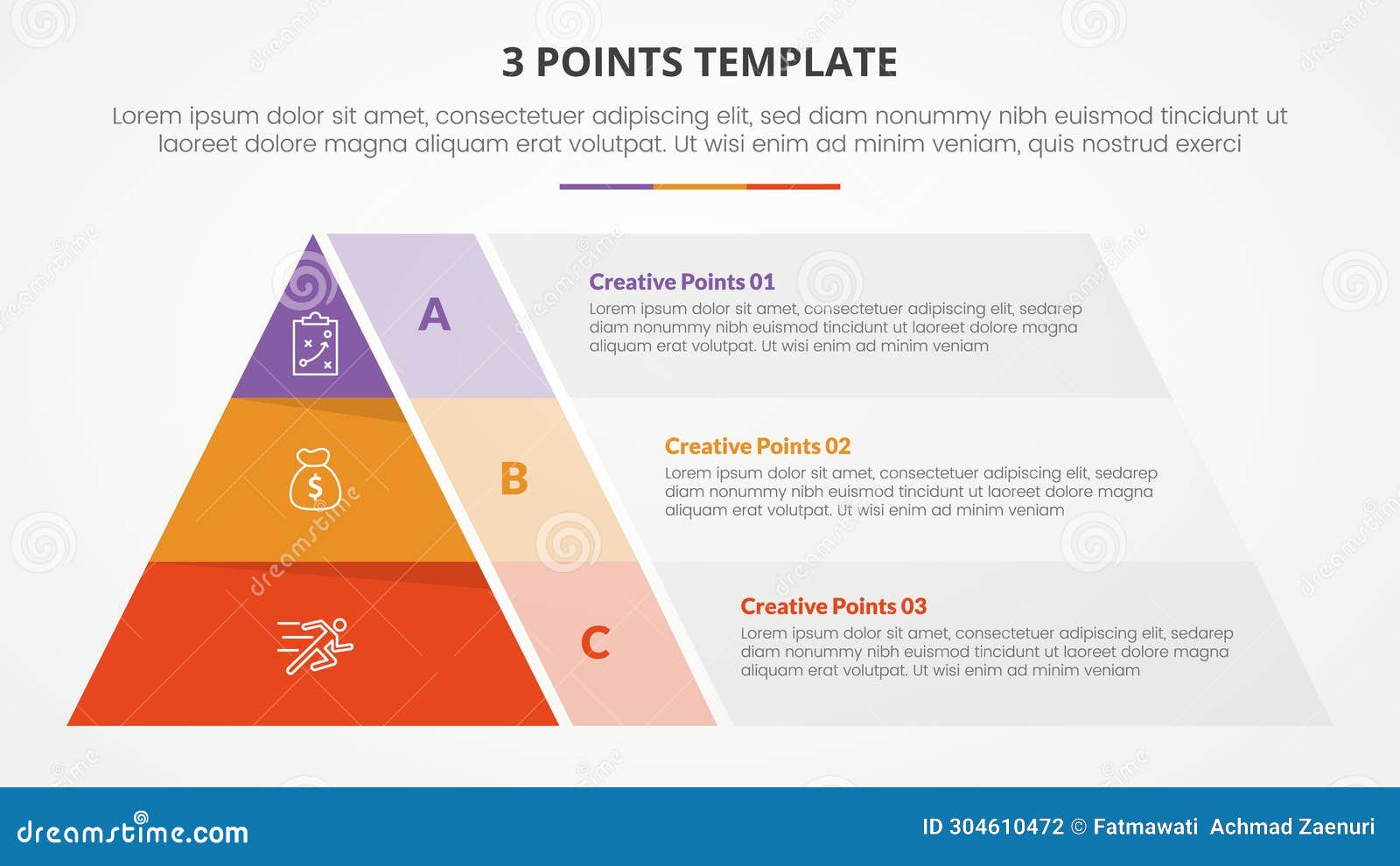 3 Points Stage Template Infographic Concept for Slide Presentation with ...