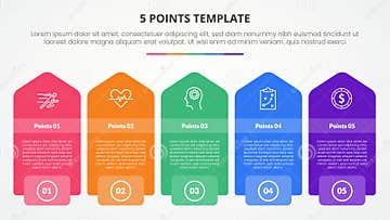 5 Points Stage Template Infographic Concept for Slide Presentation with ...