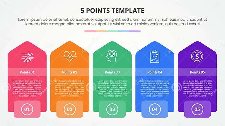 5 Points Stage Template Infographic Concept for Slide Presentation with ...