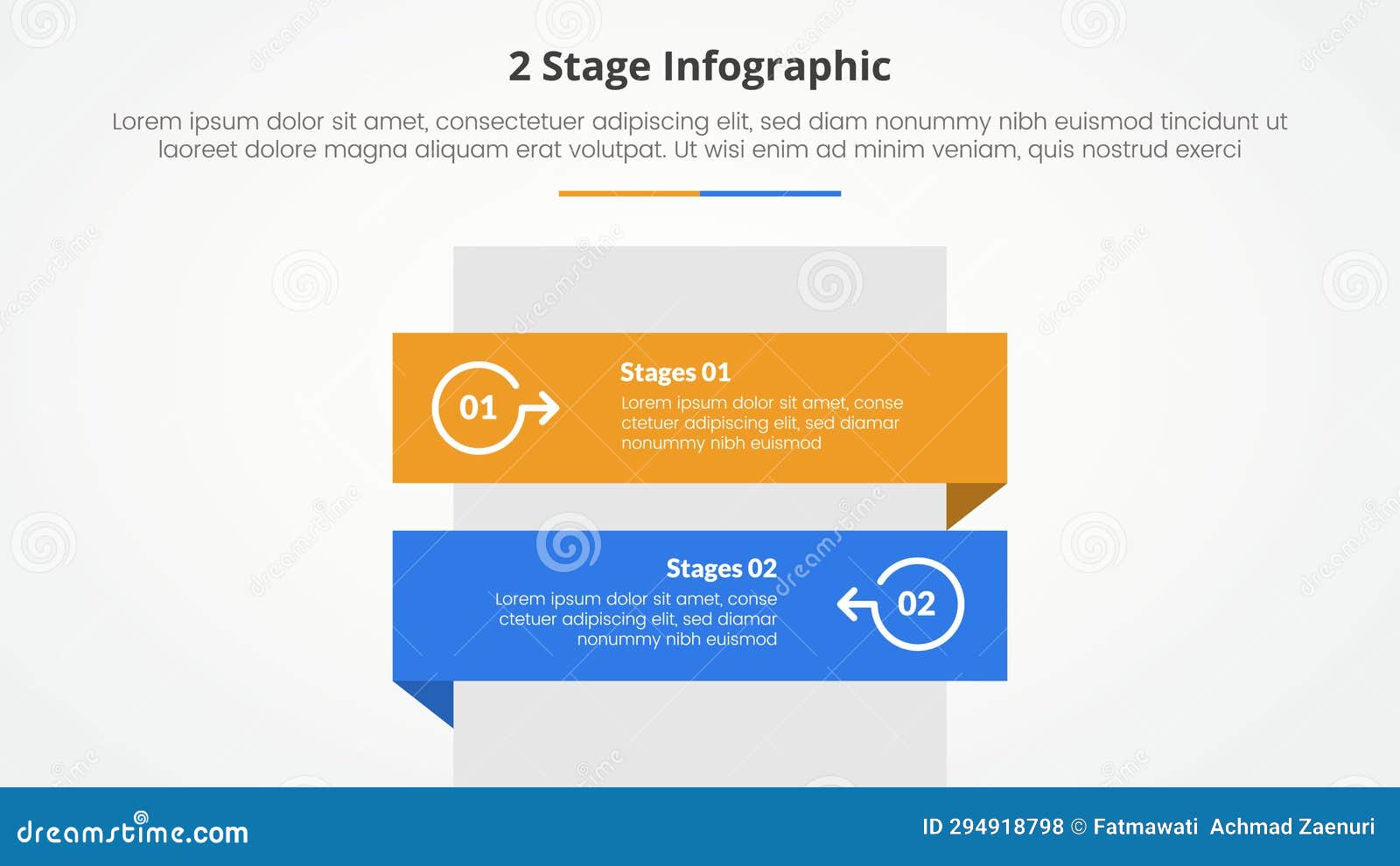 2 Points Stage Template Infographic Concept for Slide Presentation with ...