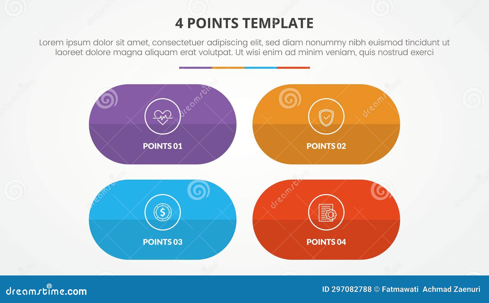 4 Points Stage Template Infographic Concept for Slide Presentation with ...