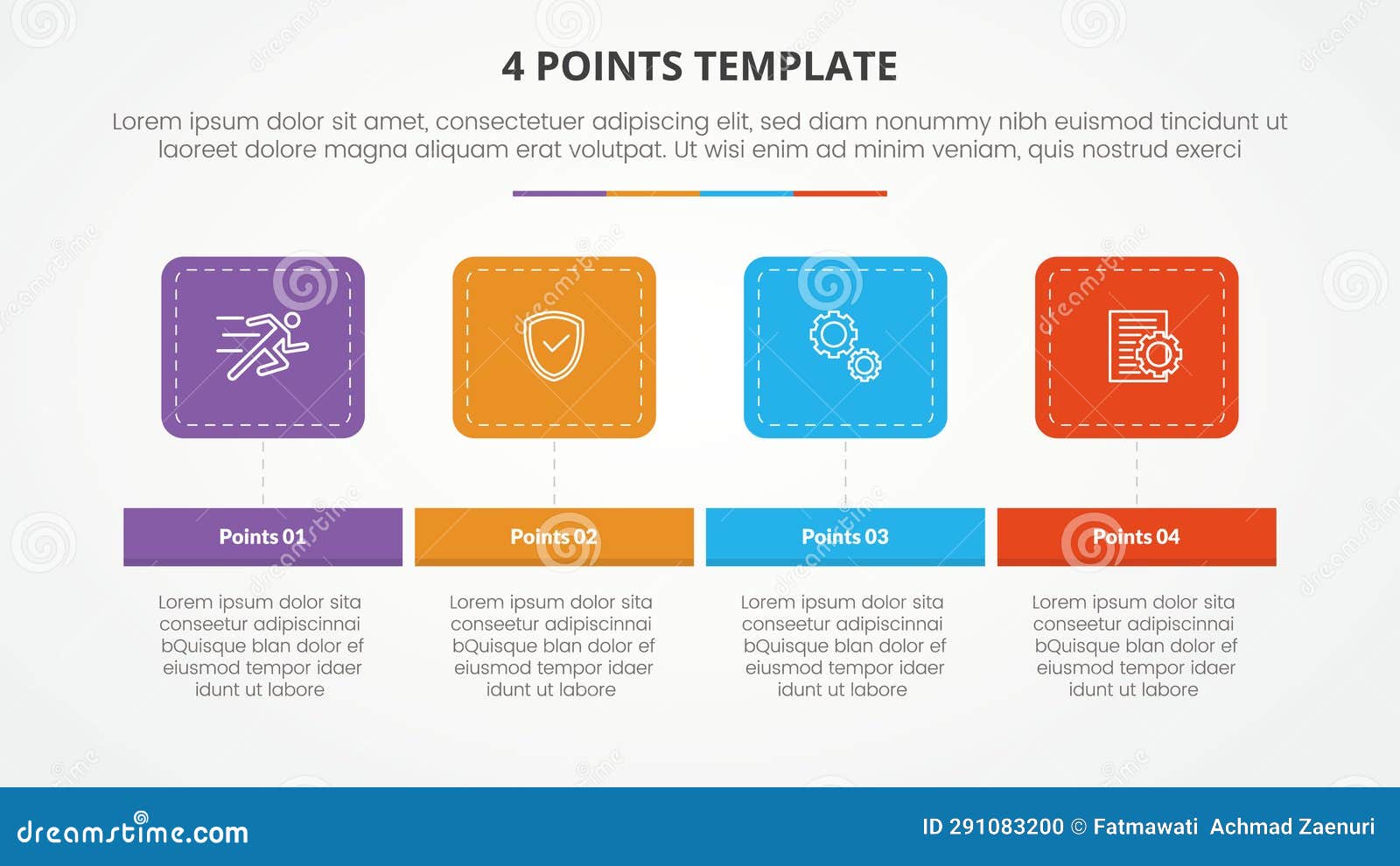 4 Points Stage Template Infographic Concept for Slide Presentation with ...